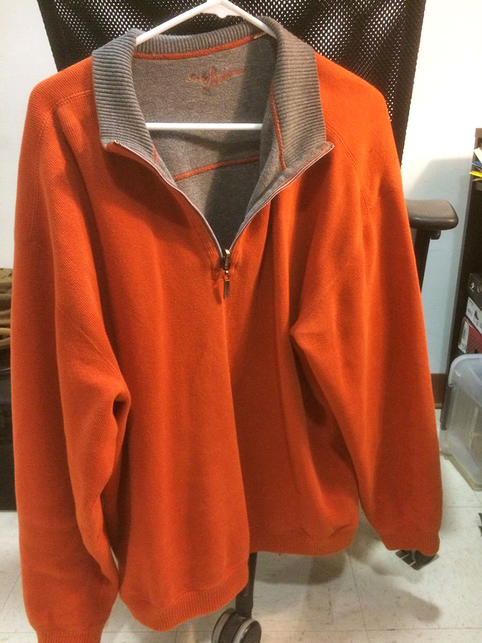 The perfect burnt orange pullover doesn't exi&mdash; Oh wait, there it is! Fall fashion gold waiting for its next adventure.