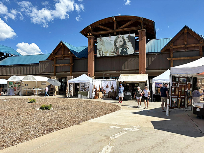 Outdoor markets pop up between the permanent stores &ndash; adding artisan flair to the outlet experience under that big mountain sky.