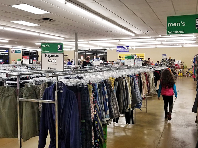 Men's clothing organized with military precision. That Ralph Lauren polo might have only experienced one business casual Friday before finding its way here.