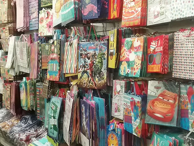 Gift bag galore! This kaleidoscope of celebratory carriers transforms last-minute presents into Instagram-worthy offerings without the boutique price tag.