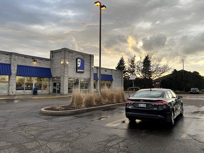 Even at dusk, the Goodwill's siren call beckons to Wisconsin bargain hunters with promises of undiscovered gems.