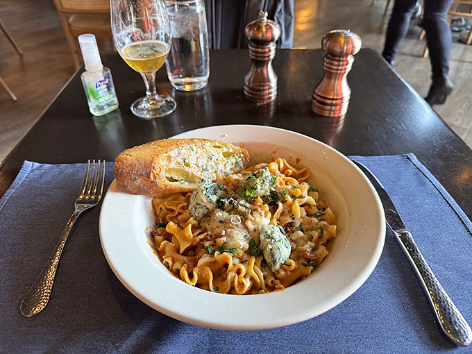 This pasta isn't just food – it's therapy in carbohydrate form, with a side of garlic bread for emotional support.