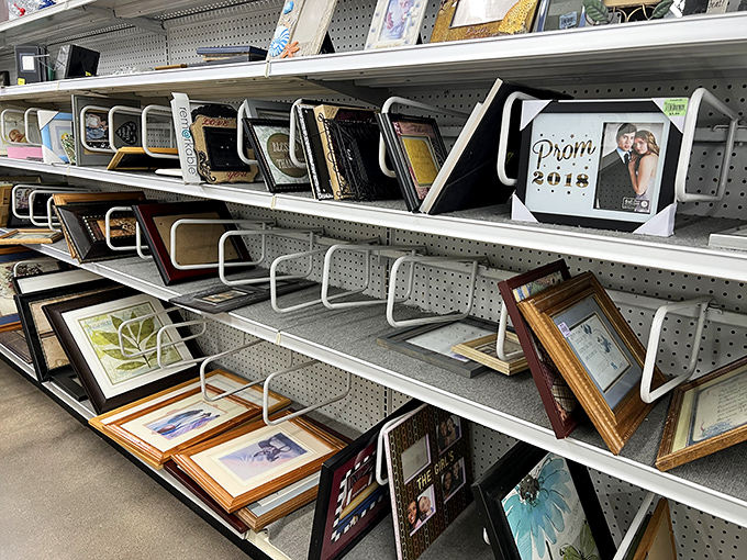 Picture frames waiting for new memories&mdash;from wedding portraits to vacation snapshots, these forgotten frames are ready for their second act.