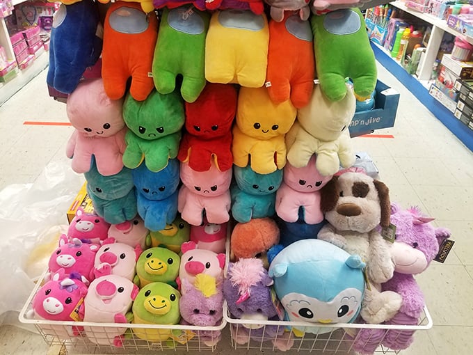 Plush toy headquarters where these colorful critters silently compete for the honor of becoming someone's lifelong cuddle companion.