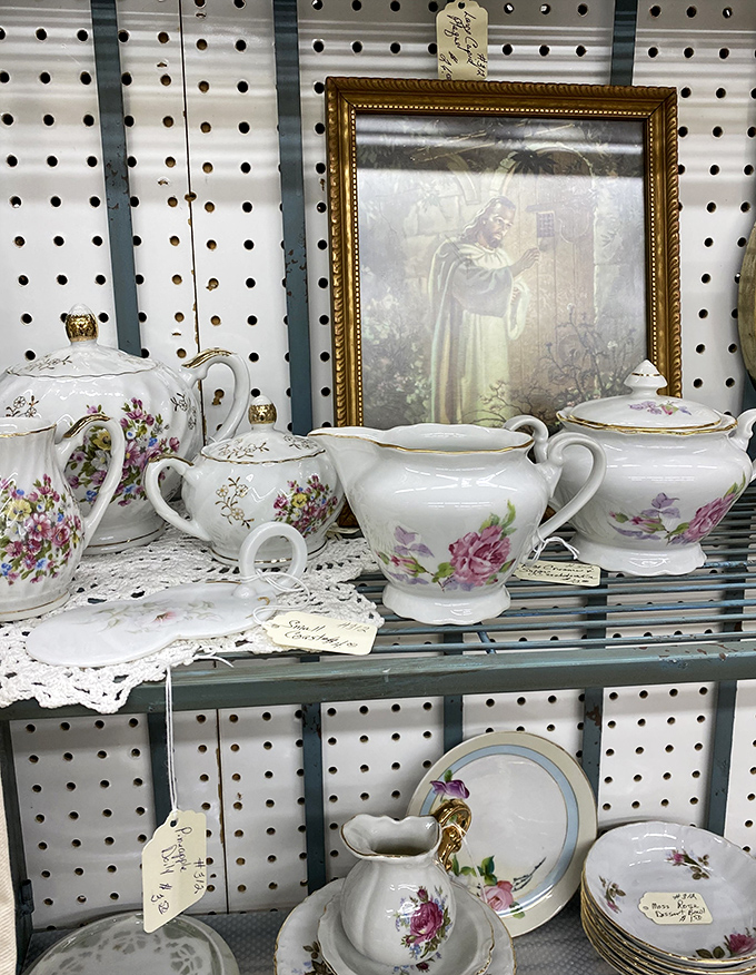 Delicate floral teacups that practically whisper "proper afternoon tea" with every dainty, gold-rimmed sip.