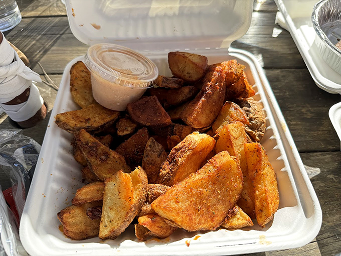 These aren't just potato wedges; they're crispy-outside, fluffy-inside flavor vehicles waiting to transport you to comfort food nirvana.