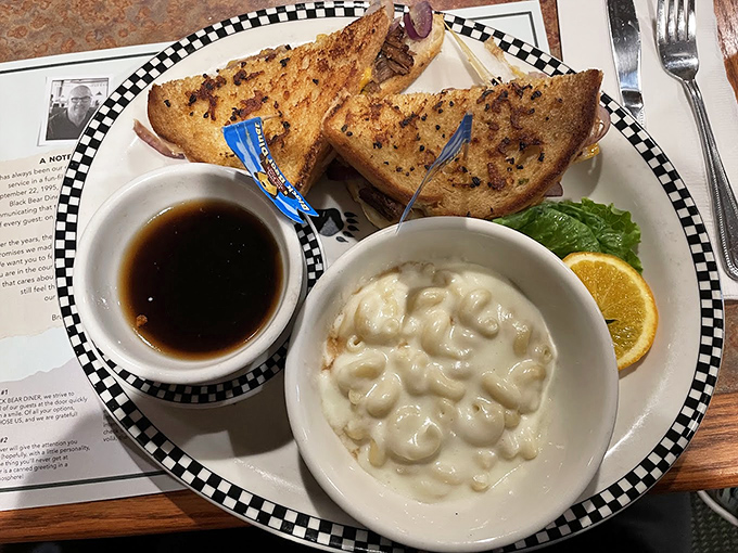 Comfort food in its natural habitat&mdash;toasted bread, melty cheese, and mac that would make your childhood self high-five your adult self.