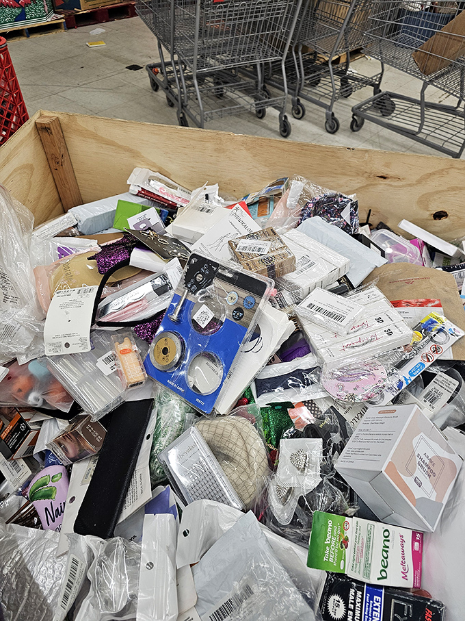 Each bin tells a story of retail redemption &ndash; yesterday's overlooked inventory becomes today's exciting find at prices that feel almost criminal.
