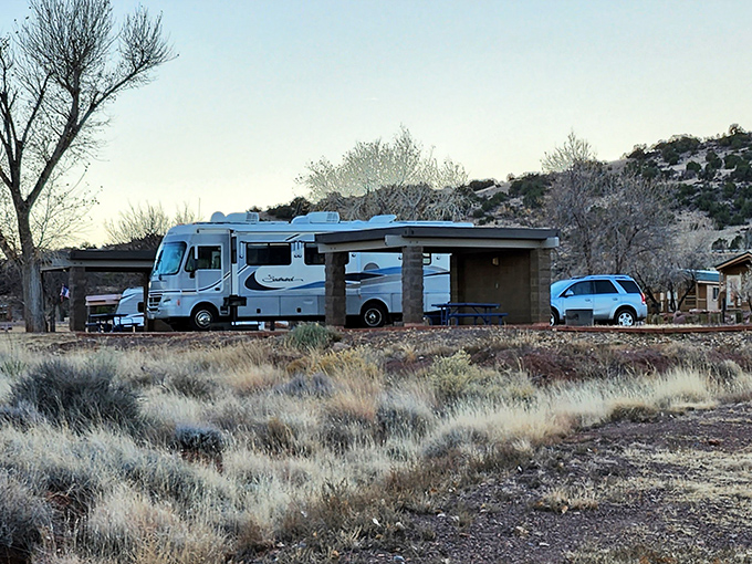 RV camping with a sunset view &ndash; because roughing it shouldn't mean sacrificing absolutely everything good in life.