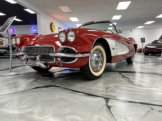 This Corvette isn't just red &ndash; it's the automotive equivalent of a first kiss: unforgettable, slightly intimidating, and something you'll brag about forever.