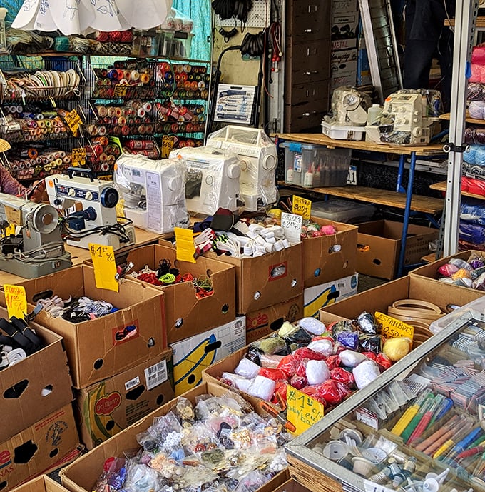 A crafting cornucopia of sewing machines and supplies awaits the DIY crowd, promising homemade creations that won't look homemade at all.