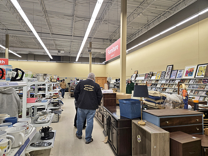 The furniture section offers solid wood pieces with good bones&mdash;just waiting for someone to recognize their potential and take them home.