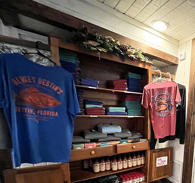 The ultimate vacation souvenir isn't a snow globe&mdash;it's a Dewey Destin's t-shirt that tells everyone, "Yes, I've tasted seafood paradise." 