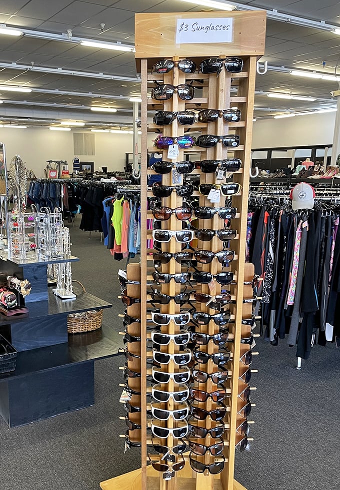 Sunglasses galore at $3 each&mdash;because protecting your eyes from Utah's mountain sunshine shouldn't break the bank.