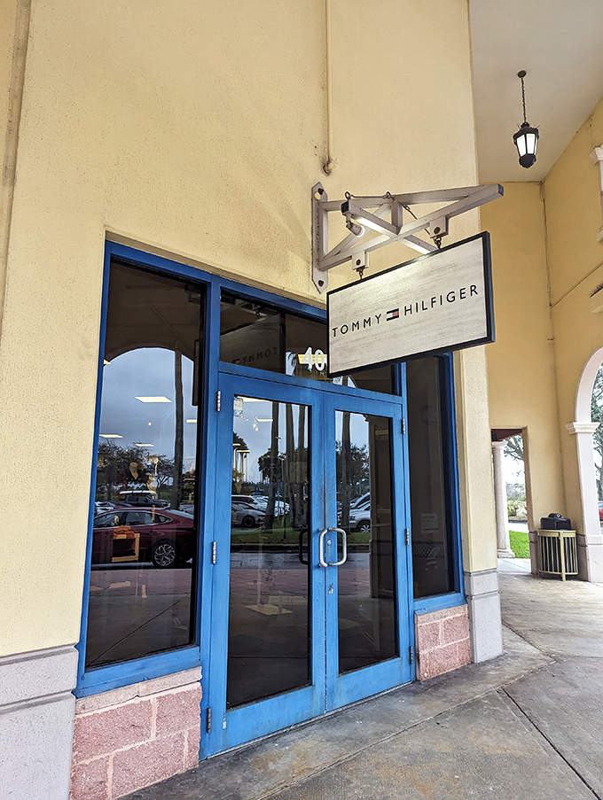 Tommy Hilfiger's clean, classic storefront promises the preppy wardrobe of your yacht club dreams, even if your vessel is actually an inflatable pool float.