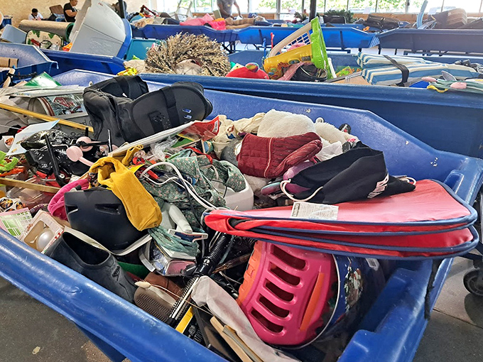 Every bin tells a story&mdash;or several hundred. The jumble of household items creates an archaeological dig site for modern bargain hunters.