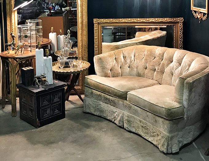 This isn't just a velvet loveseat&mdash;it's a time portal to elegant cocktail parties where martinis were dry and conversation flowed freely.
