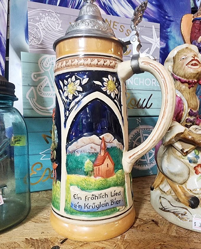 This German beer stein isn't just decorative&mdash;it's a conversation starter with a mountain scene that practically yodels at you..