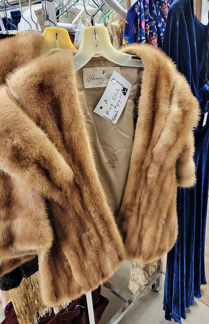 A mink stole that whispers tales of glamorous nights at the theater. Imagine the cocktail parties and opening nights this elegant piece attended!
