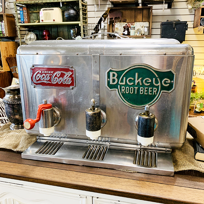 The soda fountain dispenser that launched a thousand first dates. Coca-Cola and Buckeye Root Beer&mdash;serving nostalgia by the glass since way back when. 