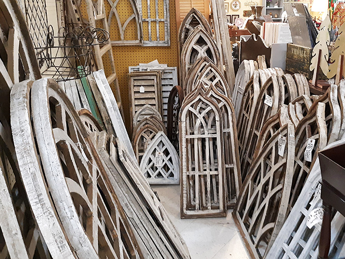 Architectural salvage that transforms ordinary walls into conversation pieces&mdash;these window frames frame nothing but possibilities.