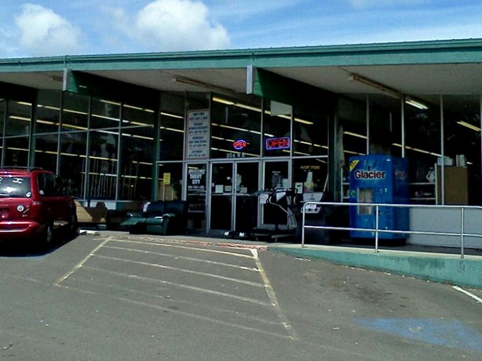Aberdeen Thrift City's no-frills storefront hides a world of bargains behind those unassuming glass doors.
