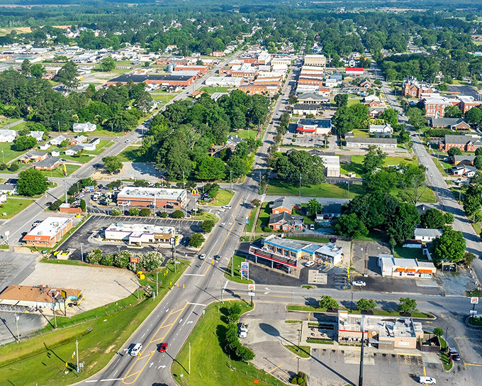 Benson's aerial view reveals a town that's mastered the art of balance&mdash;just enough amenities without the big-city headaches.
