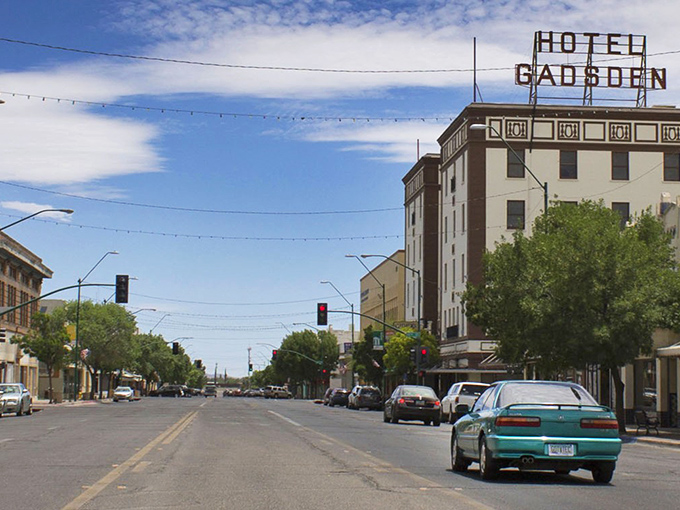 Downtown Douglas whispers stories of the Old West, with the historic Hotel Gadsden standing tall like a sentinel guarding memories of a bygone era.