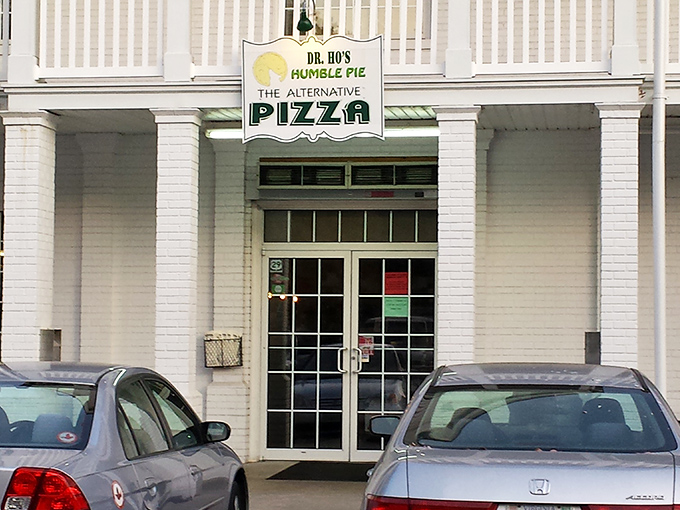 Dr. Ho's humble storefront proves that the best pizza often comes from the most unassuming places imaginable.