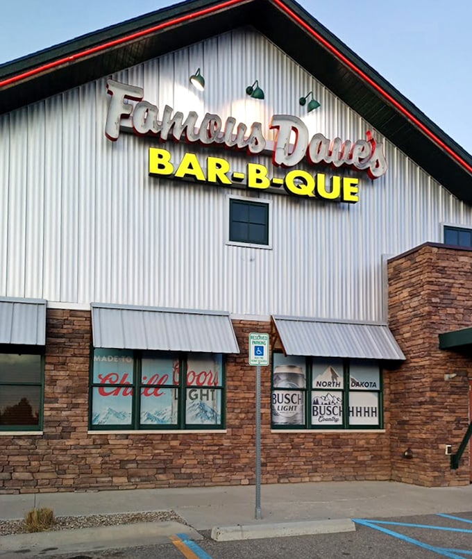 Famous Dave's barn-like structure isn't just architecture &ndash; it's a promise of down-home cooking done right.