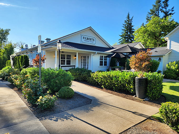 Filberts' charming white farmhouse surrounded by manicured gardens looks like it was plucked from a Hallmark movie set.