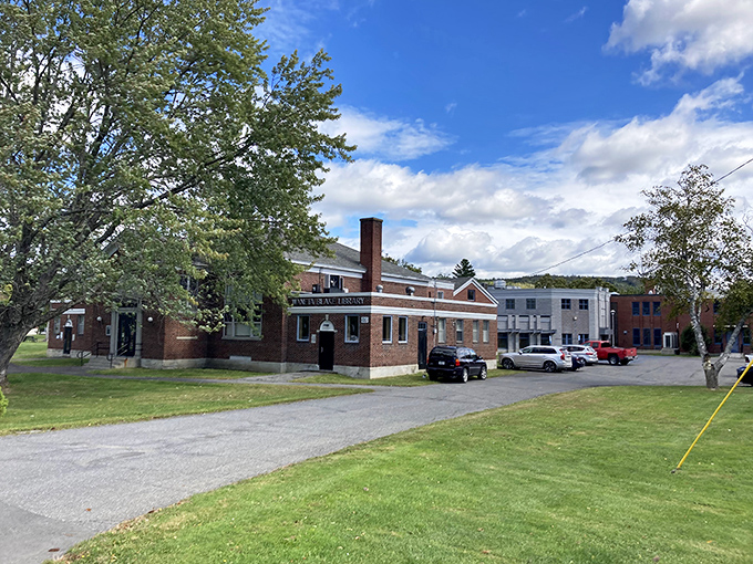 Fort Kent's library building represents the town's investment in community, while residents enjoy investing less in daily expenses.