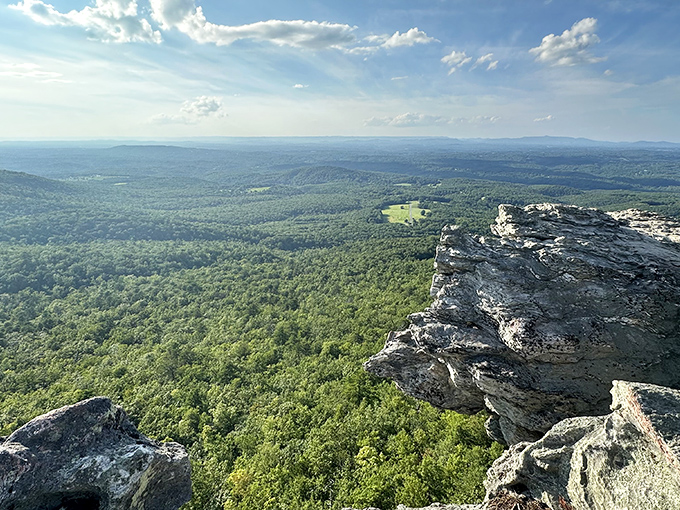 Hanging Rock lives up to its dramatic name with cliffs that defy gravity.