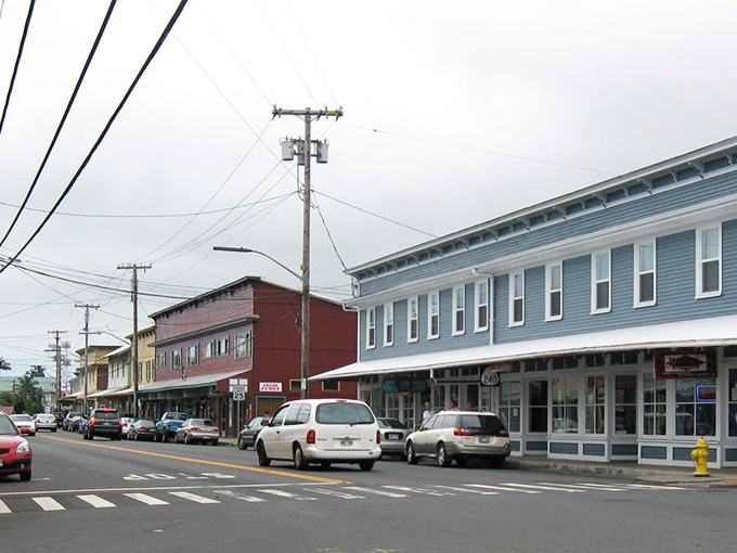 Honoka'a's colorful storefronts line the main drag, a living museum of plantation era architecture with modern island flair.