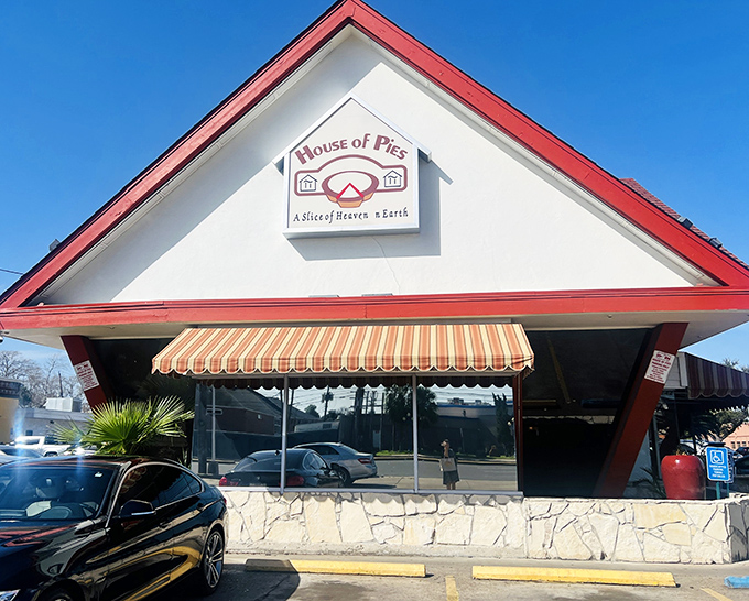 House of Pies' distinctive A-frame architecture is like a breakfast beacon calling you home.