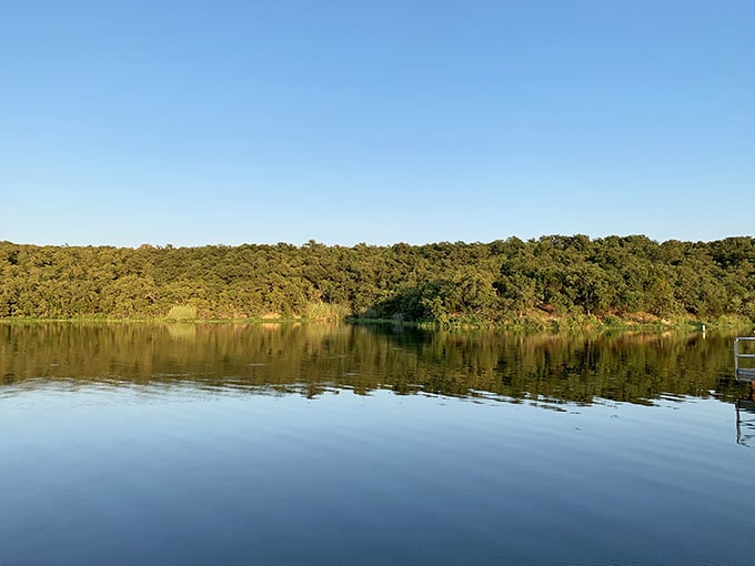 The lake mirrors the sky so perfectly, you'll wonder if you're looking up or down at the clouds.