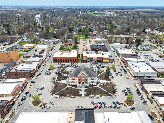 Macomb's town square radiates from its historic courthouse, creating the kind of central gathering place modern planners try to recreate.