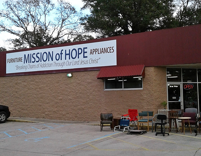 Breaking chains and making deals! Mission of Hope's straightforward approach focuses on quality furniture finds with purpose.