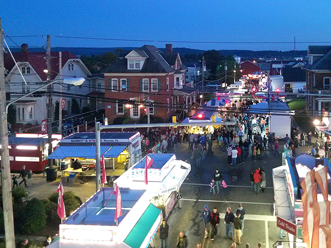 New Holland's country store displays American flags proudly, offering both souvenirs and everyday necessities to locals and visitors alike.