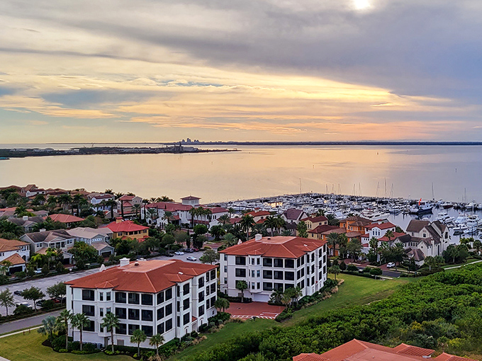 Safety Harbor: White buildings against blue skies—Florida's architectural equivalent of a perfect Greek salad.