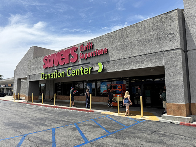 Savers' imposing concrete exterior belies the colorful bargain wonderland waiting inside.