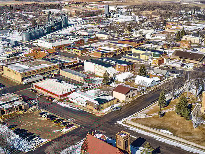 Sisseton's aerial view reveals a patchwork quilt of prairie life, where affordability meets community in perfect harmony.
