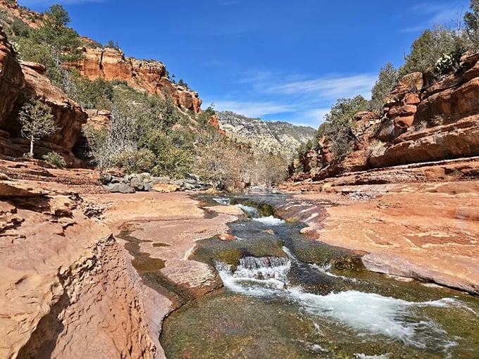 Slide Rock's natural water chutes &ndash; Mother Nature's answer to the water park, minus the chlorine and lines.