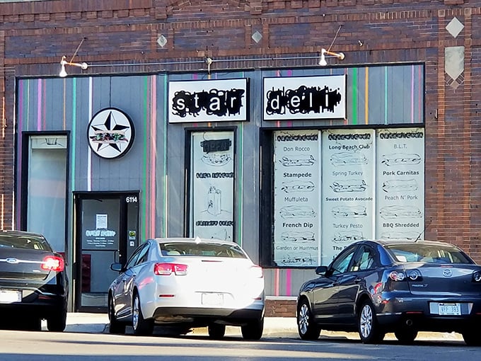 Star Deli's colorful stripes are like a rainbow leading to a pot of sandwich gold. Follow the delicious path!