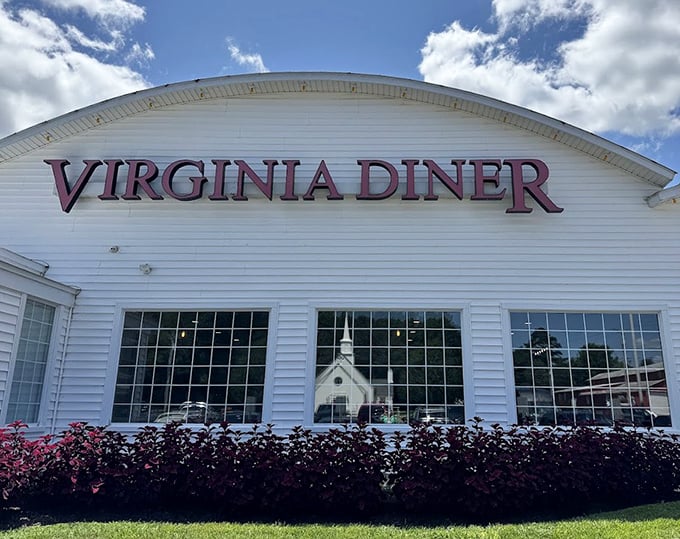 Pure diner perfection in white - this curved beauty screams "authentic breakfast" from miles.