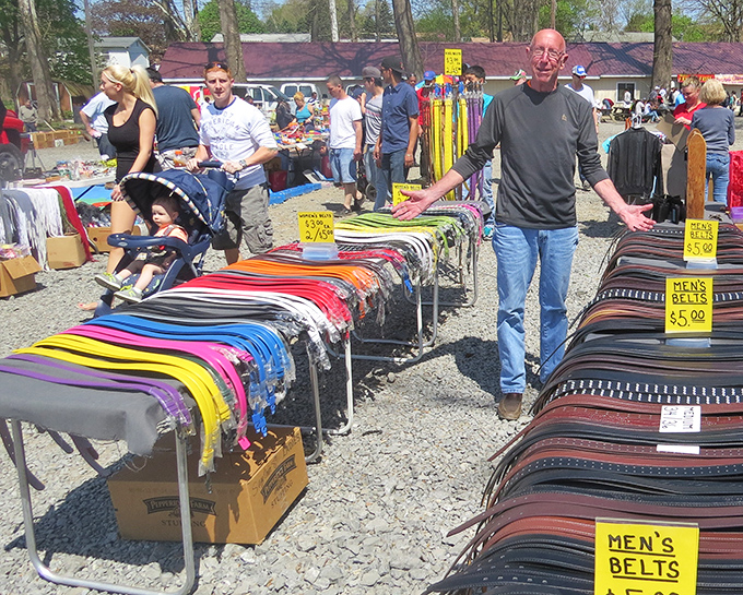 A rainbow of belts stretches as far as the eye can see at Willow Glen, where $5 deals await the fashion-forward shopper.