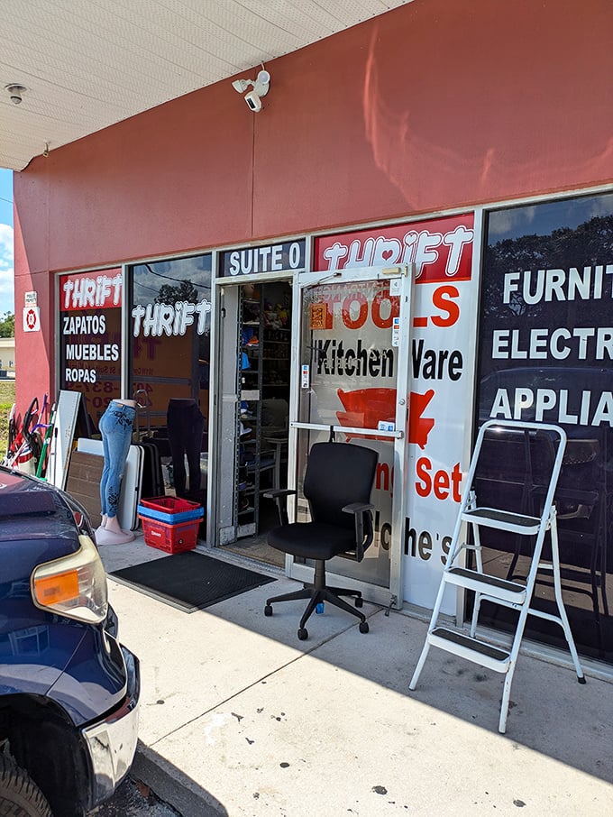 Window displays at AZ Thrift showcase everyday essentials at prices that make your wallet breathe a sigh of relief.