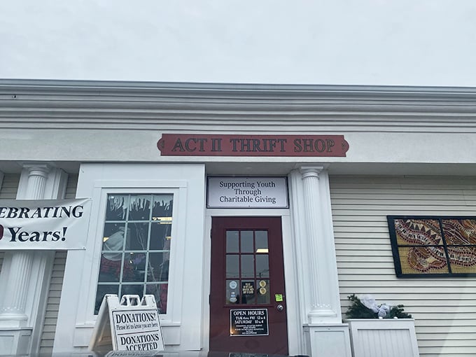 Those donation signs and community spirit messaging show this isn't just shopping - it's supporting local causes too.