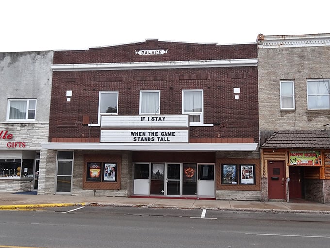 The Palace Theater's marquee still announces movies the old-fashioned way &ndash; one title at a time, no algorithm required.