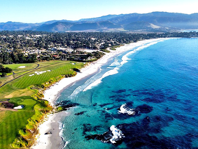 Rolling hills embrace pristine beaches in this coastal paradise where nature shows off like it's auditioning for a postcard.